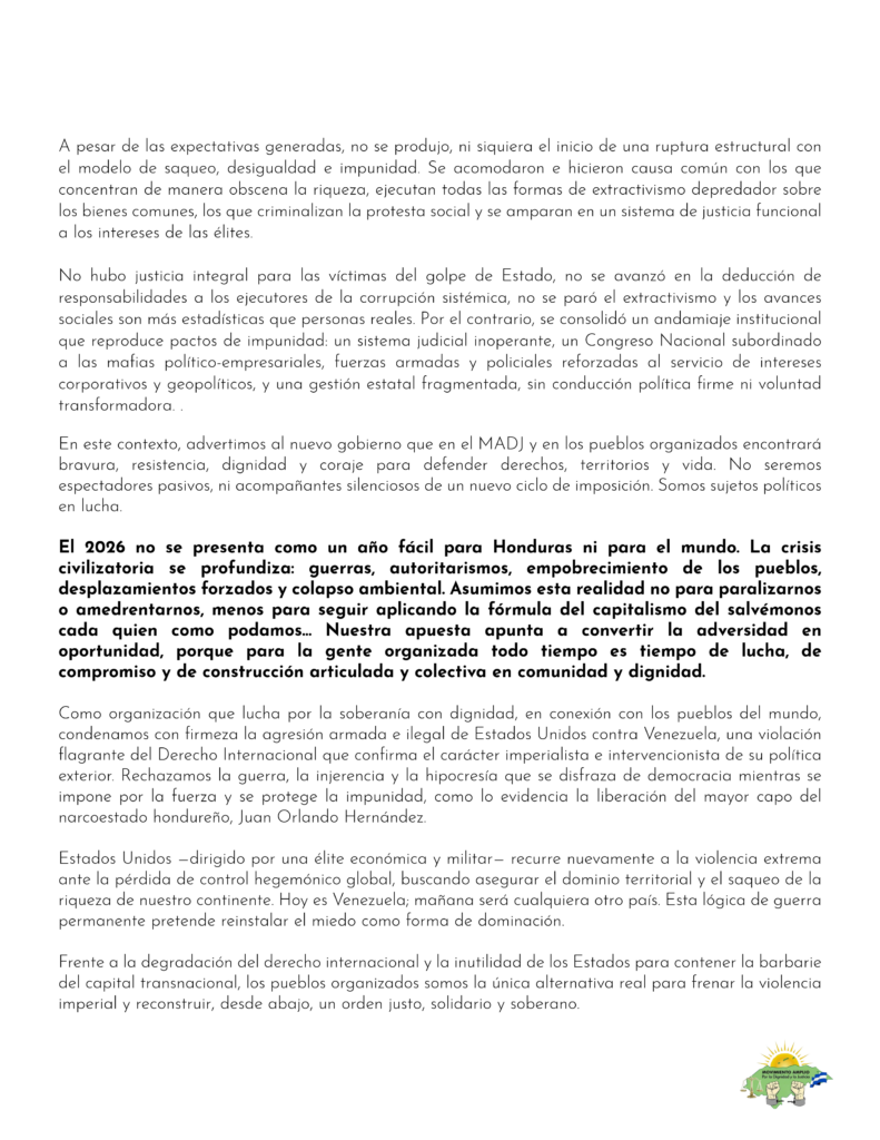 Acampada de la Dignidad, Tegucigalpa, Honduras, 13 de enero de 2026 ...